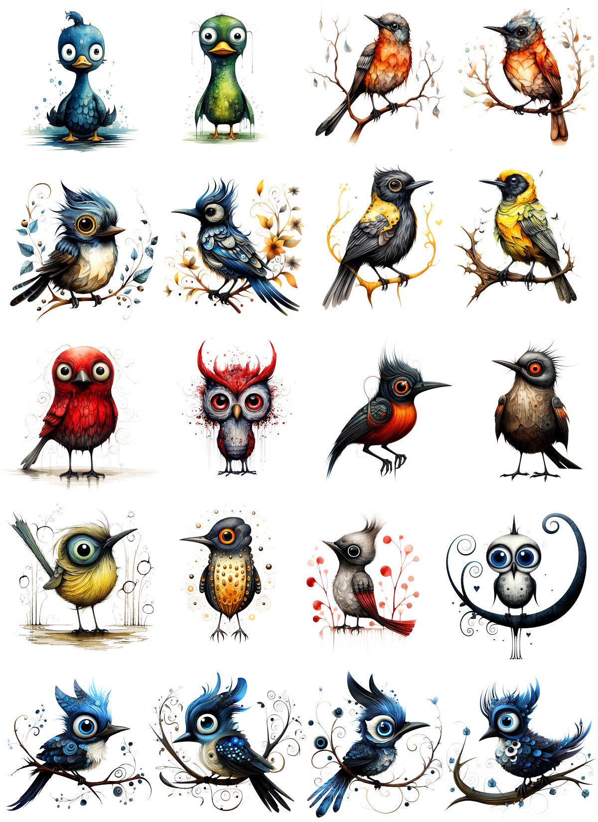 20267 Bizarre Birds – Waterslide Decal for Enamel, Glass & Ceramic ...