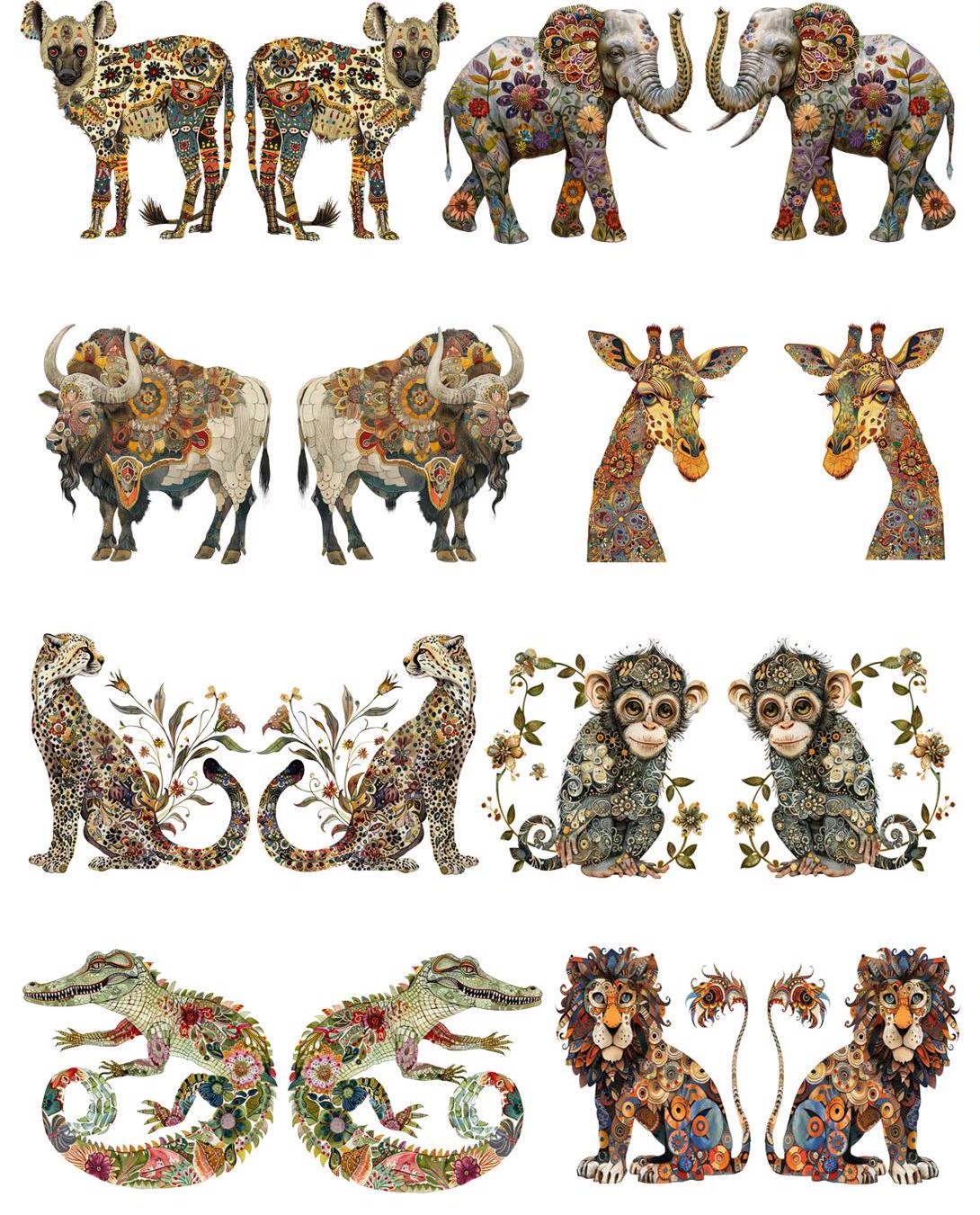 20649 Wild & Wonderful Animals – Waterslide Decal for Enamel, Glass ...